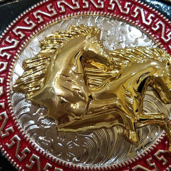 unbranded | Accessories | Western Men Long Belt Buckle 2 Horses 7x35 ...